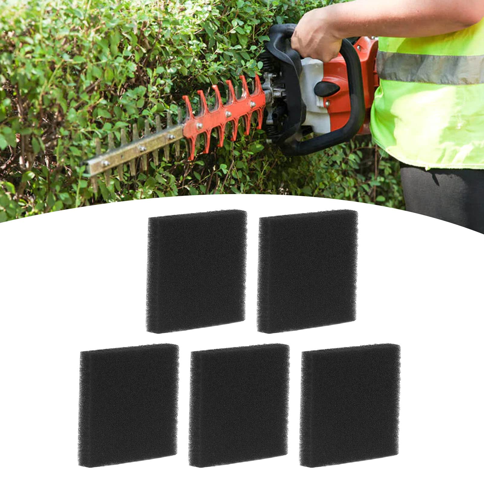 Fdit 5 Pcs Air Filter Sponge Compressor Replacement System, 98760 Air Particles Fine Dust Trimmer Air Filter Cotton Black for Ryobi 98760 98760a Engine
