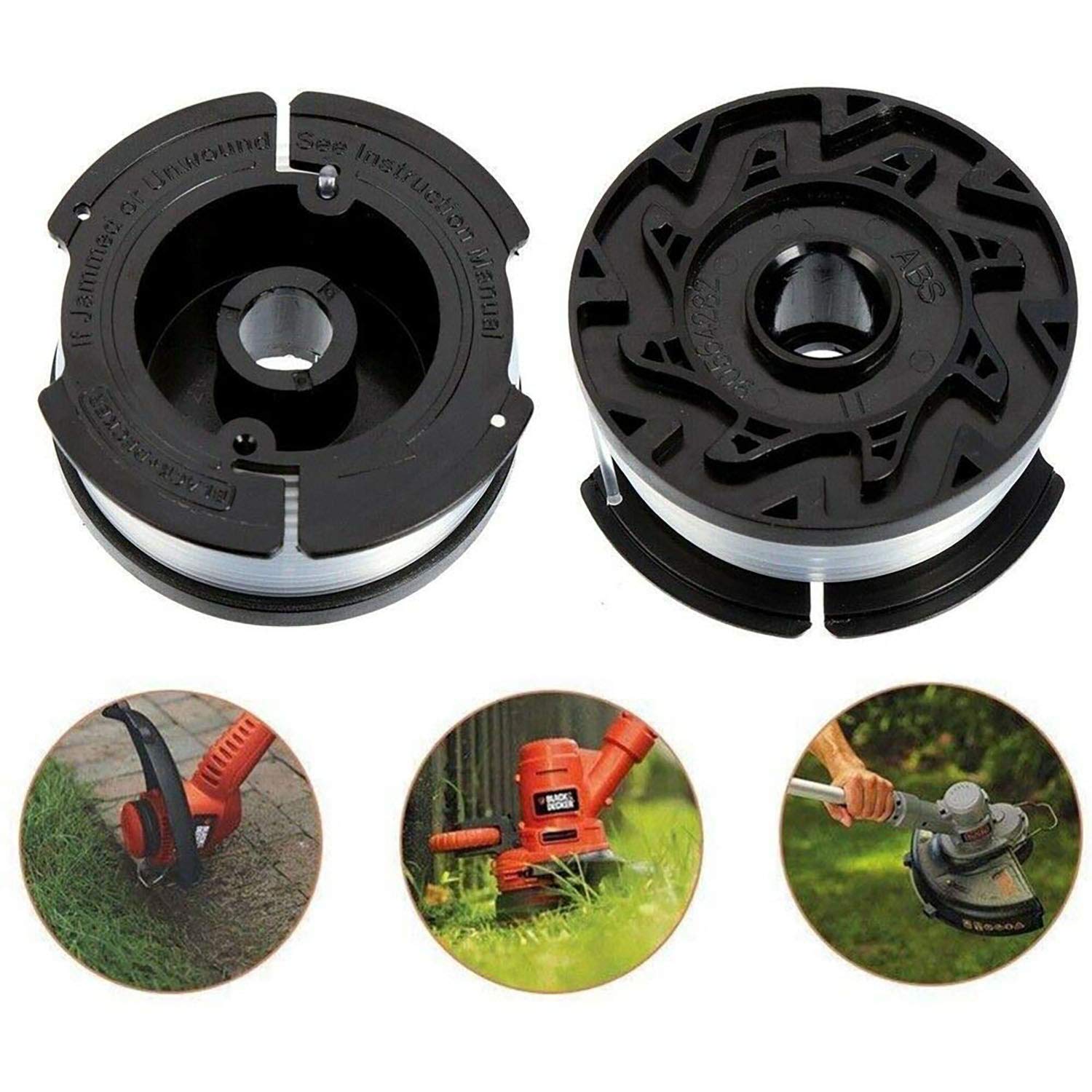 Eyoloty 30ft 0.065β AF-100 Replacement Spools for Black Decker GH900 GH600 LST522 LCC140 String Trimmer Weed Eater Refills Auto-Feed Spool(8 Replacement Spool, 1Cap,1 Spring)