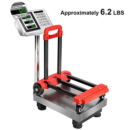 KEDSUM Folding Hand Truck, 290 lbs, 4 Wheels Solid Construction Heavy Duty Utility Cart, Portable Fold Up Dolly, Compact and Lightweight for Luggage, Personal, Travel, Moving and Office Use(Red)