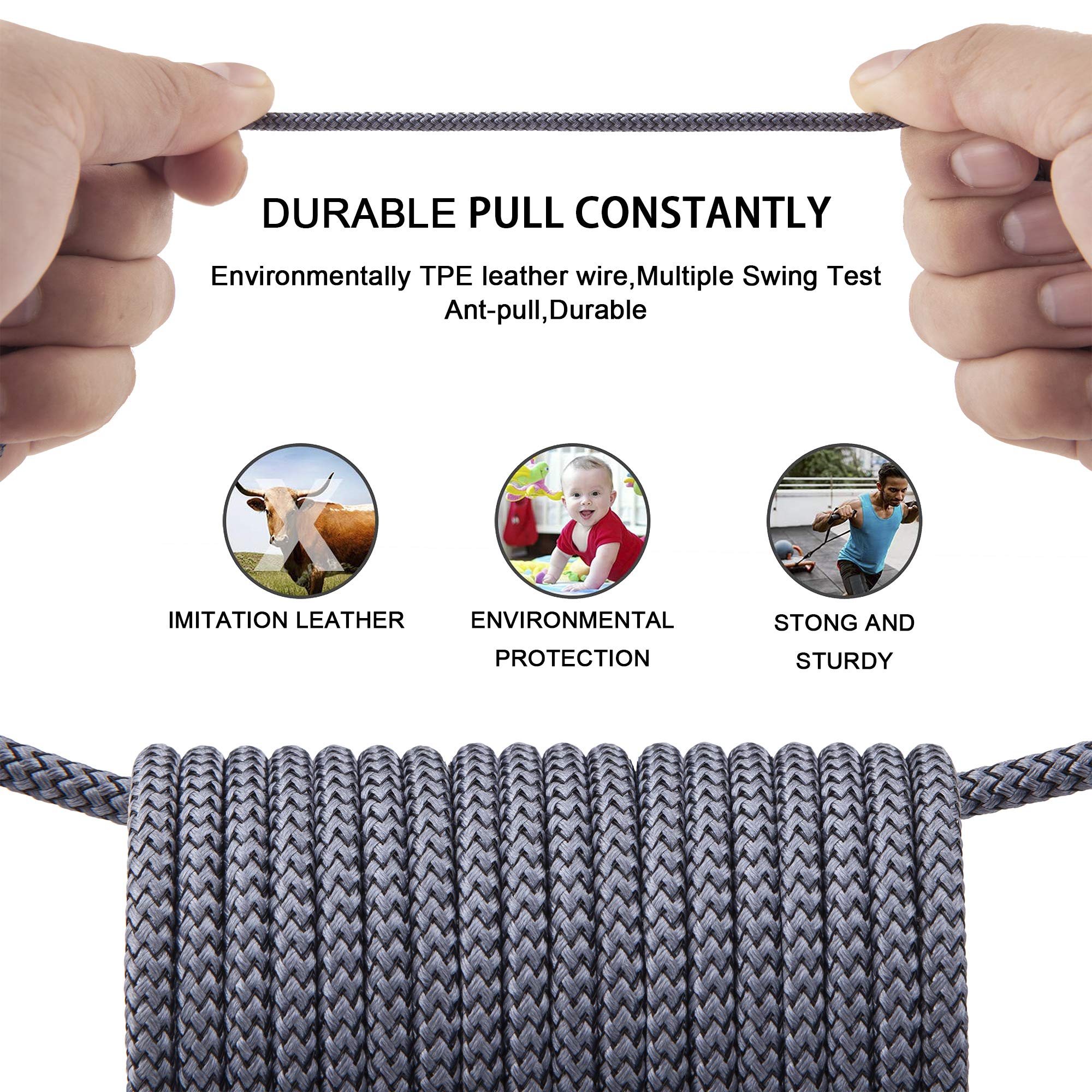 FEEL2NICE iPhone Charger Cable (3 Pack 10 Foot), [MFi Certified] 10 Feet Nylon Braided Lightning Cable, iPhone Charging Cord USB Cable Compatible with iPhone 11/Pro/X/Xs Max/XR/8 Plus /7 Plus/6/ iPad