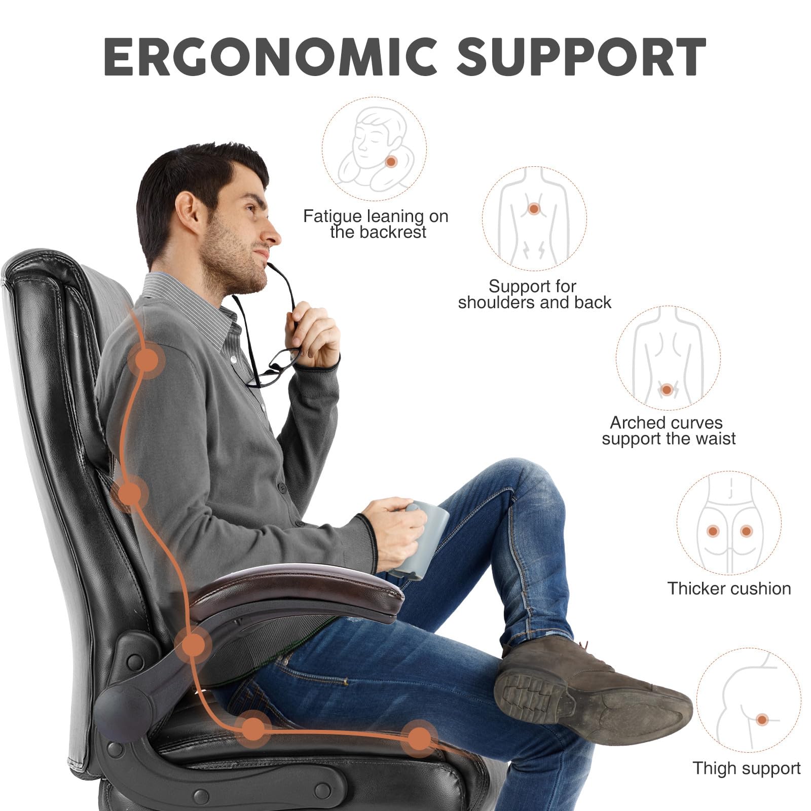 Office Chair Simple Modern Office Desk Chair Comfy Branch Ergonomic Chair Office Study Chair Modern Office Chair for Living Room, Bedroom, Vanity, Study