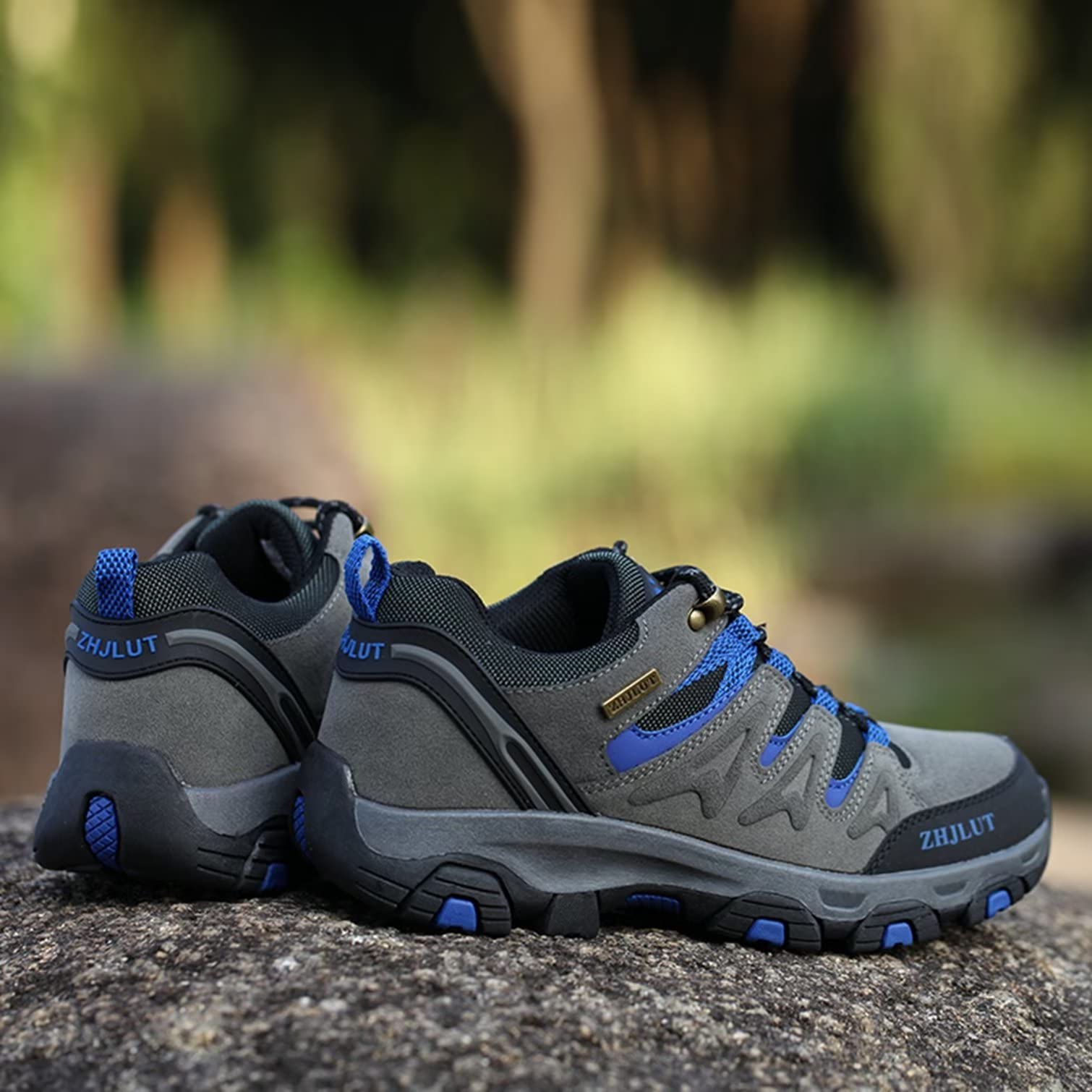 HARMOX Women's Men's Hiking Boot Slip Resistant Hiking Shoes for Men Lightweight Grey