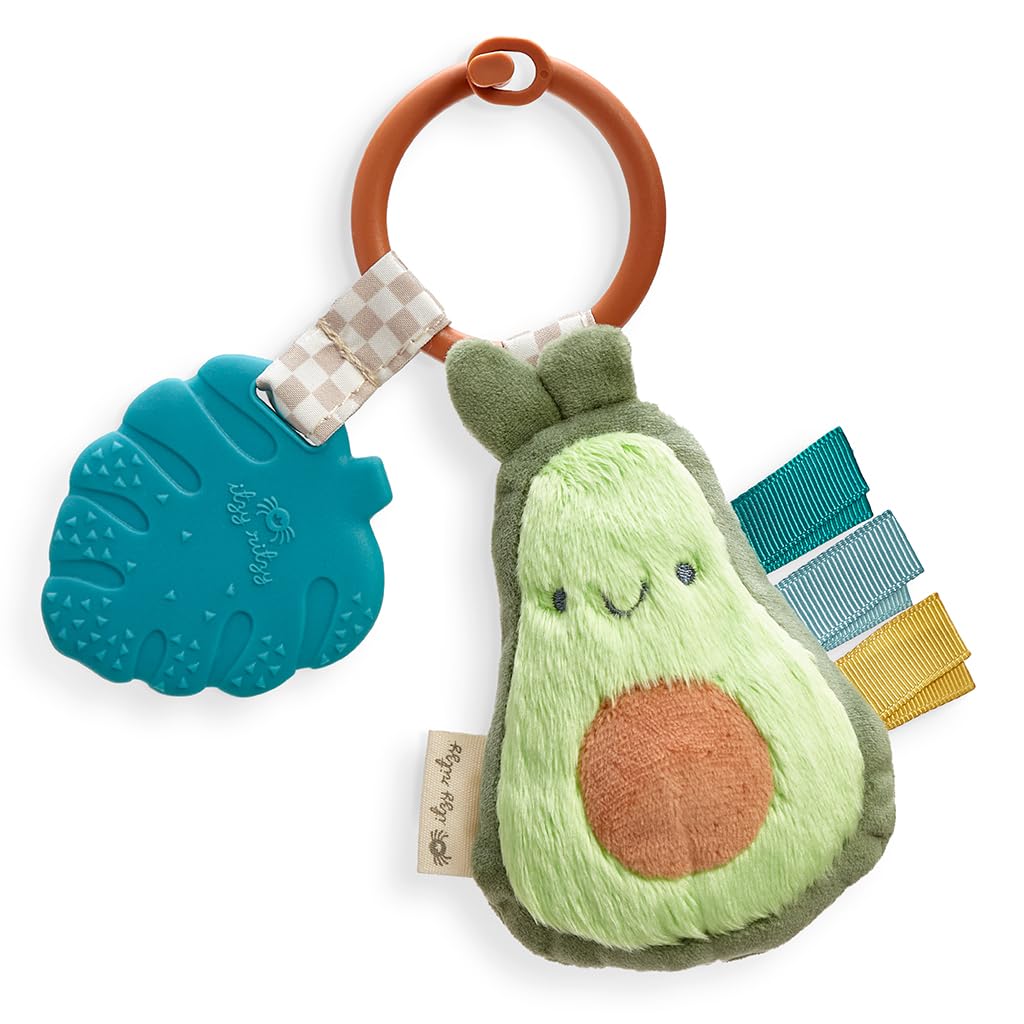 Itzy Ritzy Infant Toy & Teether - Itzy Pal Baby Teething Toy Includes Lovey, Crinkle Sound, Textured Ribbons & Silicone Teether Toy for Newborn (Purple Dinosaur)