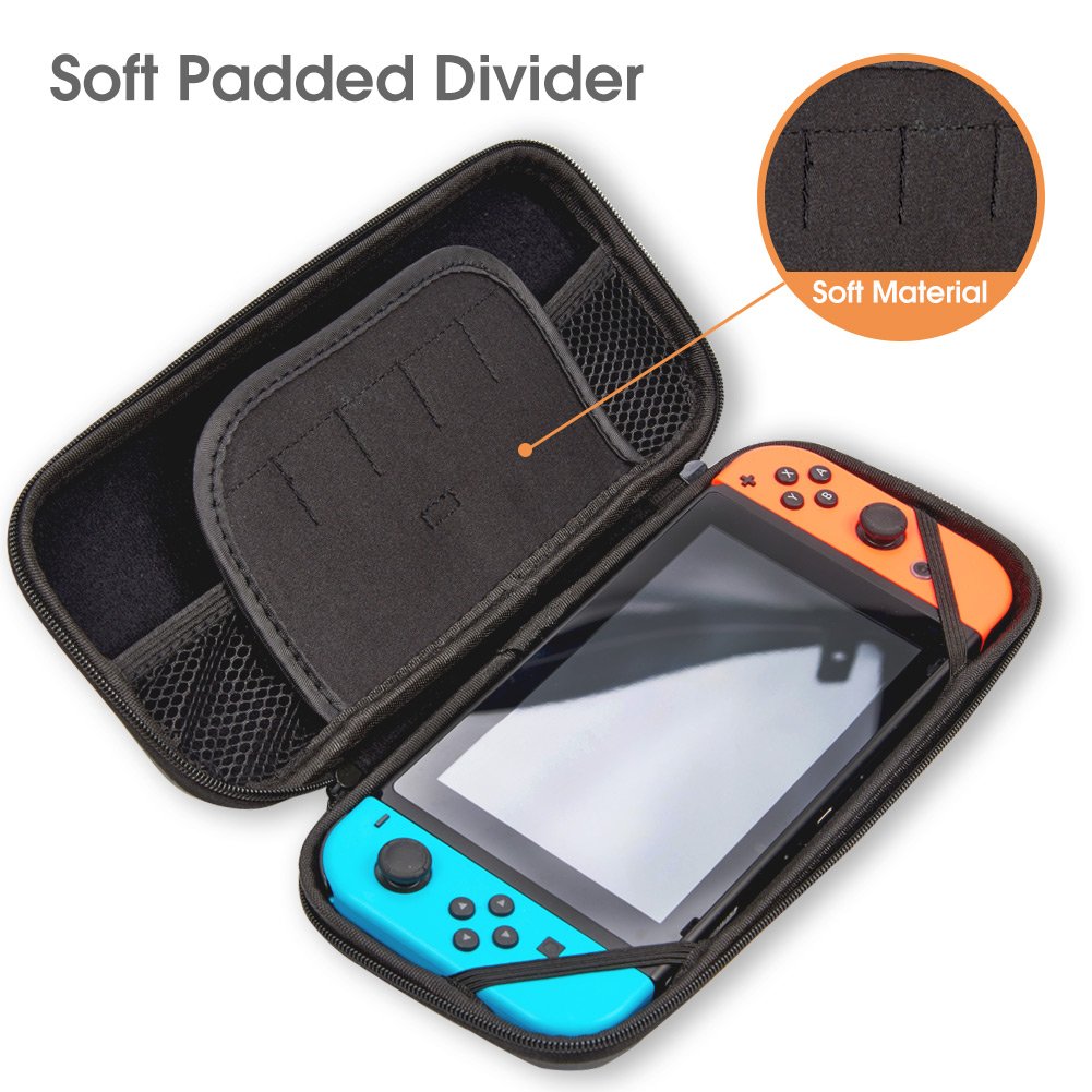 Evecase Switch OLED Case/Switch Case Compatible with Nintendo Switch OLED Model 2021/Nintendo Switch, Nintendo Switch Accessories Portable Travel Carrying Case with 5 Card Storage Slot