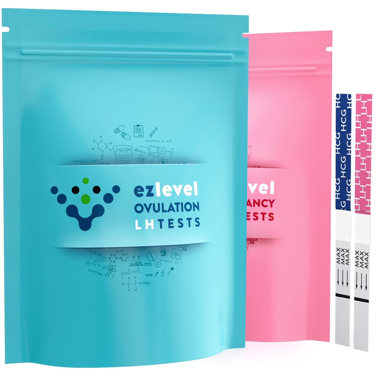 EZ Level 40 Ovulation and 10 Pregnancy Test Strips Predictor Kit