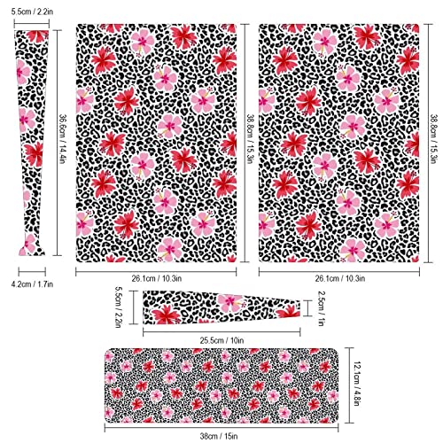 Hibiscus Flowers with Leopard Print - 副本 Full Protective Skin Cover Design Wrap Decal Sticker Compatible with PS5 Digital Edition Console and Controller