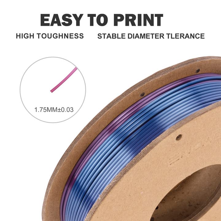 ERYONE Silk Rainbow Filament PLA 1.75mm for 3D Printer +/- 0.03mm, 0.25kg*4 Spools, Metal Silk Rainbow, Forest Rainow, Universe Rainbow, Candy Rainbow