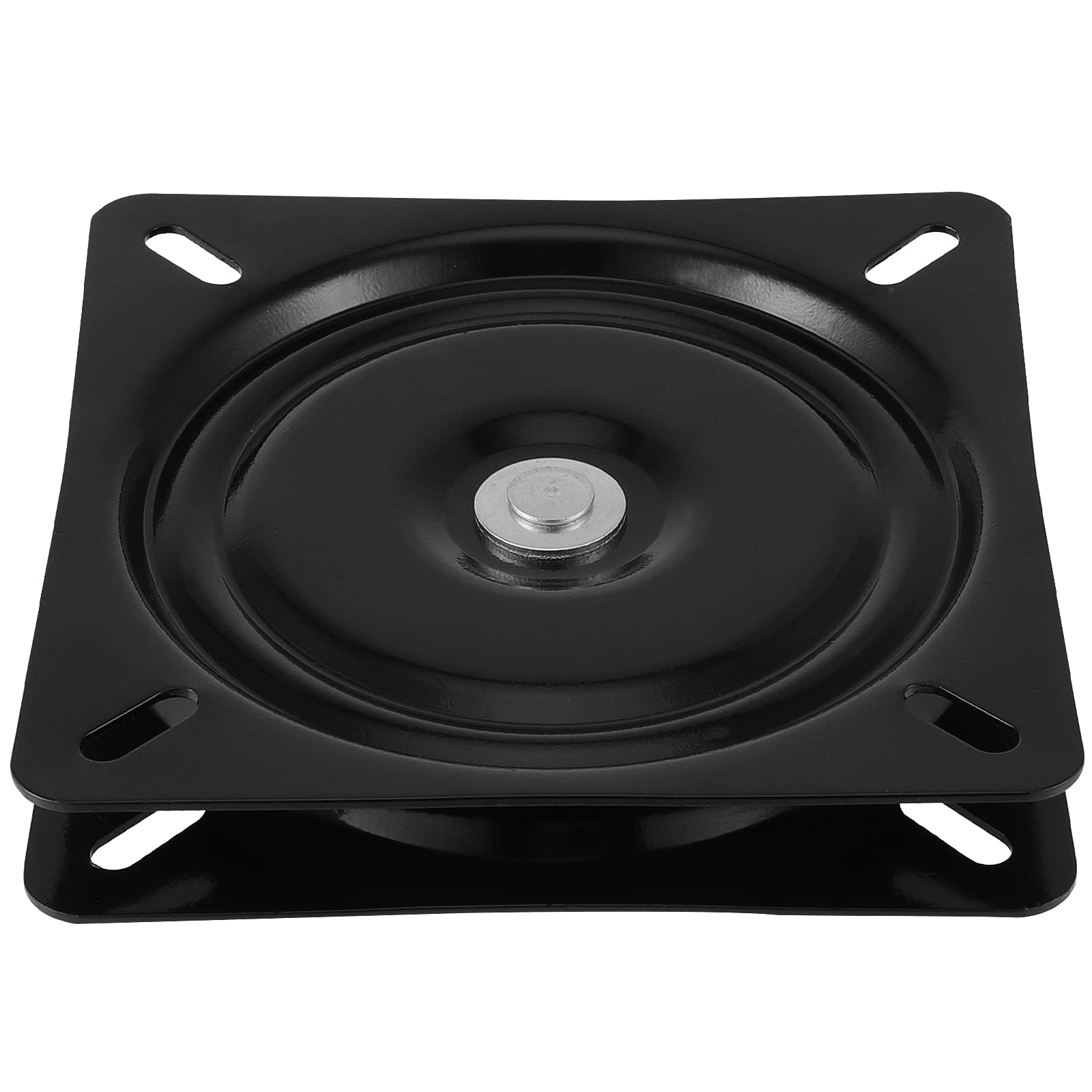 HAKZEON 4 PCS 7 Inches Bar Stool Swivel Plate, Square Heavy Duty Swivel Stool Replacement 360° Rotation Seat Swivel Base Mount Plate for Bar Stool, Home, Office, Black