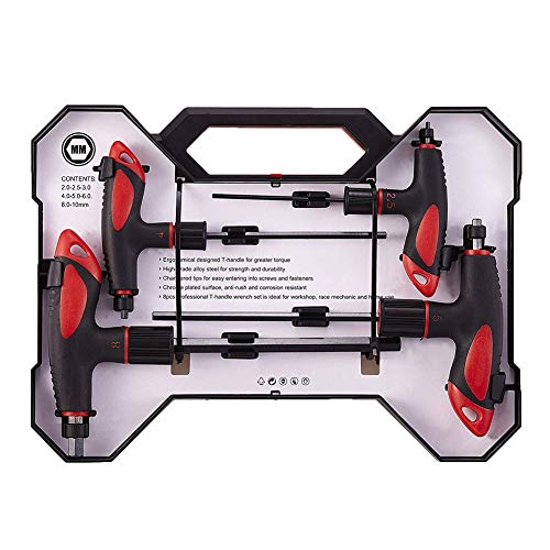 Lichamp T Handle Allen Wrench Set Metric, Meter Thandle Tee Handle Allen Hex Key Set MM, 2 2.5 3 4 5 6 8 10mm, 8-Pieces HeavyDuty Excellent Set.