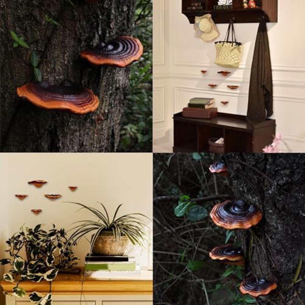 Lizusidtsy 5 PCS Mushroom Shelf Wall Decor Small Wall Shelf Corner Wall Decor As Shown for Bedroom Mushroom Decor Floating Shelves