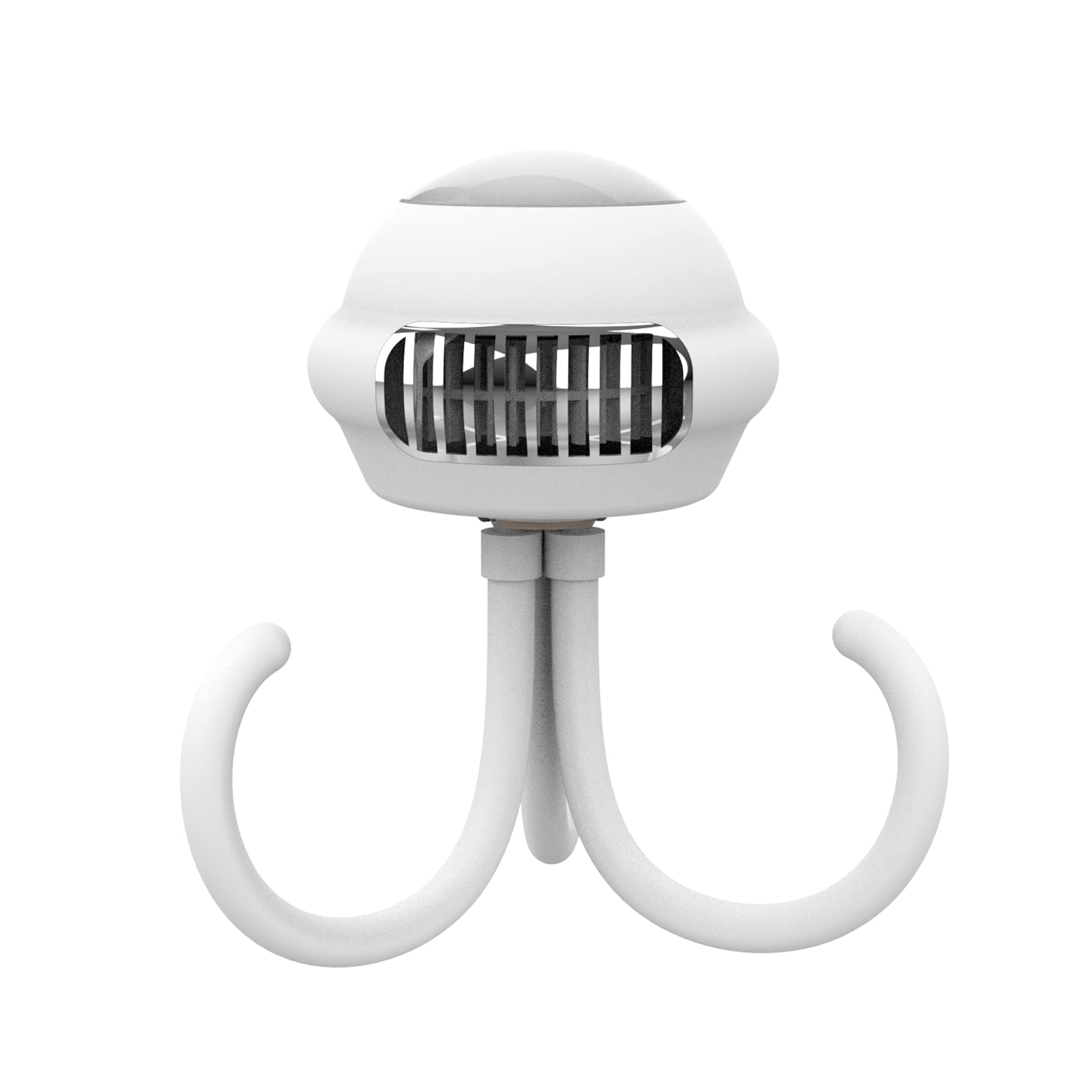 HOMEXUP Portable Fan for Travel-Bladeless Fan with Flexible Tripod, Stepless Dimming Led Night Light Stroller Fan, Noise Reduction Technology Design, Suitable for Strollers, Car Seats, Cribs(white)
