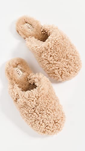 UGG Women's Maxi Curly Slide Slipper, Sand, 8