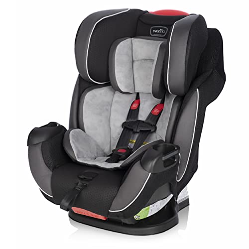 Evenflo Symphony Elite All-In-One Convertible Car Seat, 5-Point Infinite Slide Harness, Easy to Install, Forward / Rear Facing, Booster Seat, 110-lb Capacity, Multiple-Position Recline, Paramount Gray