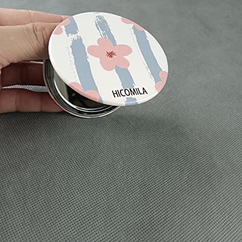 HICOMILA Personal compact mirrors , Portable for Handbag, Purse, Pocket, 3.5 inch Illuminated Folding Mirror, Handheld 2-Sided Mirror, Round