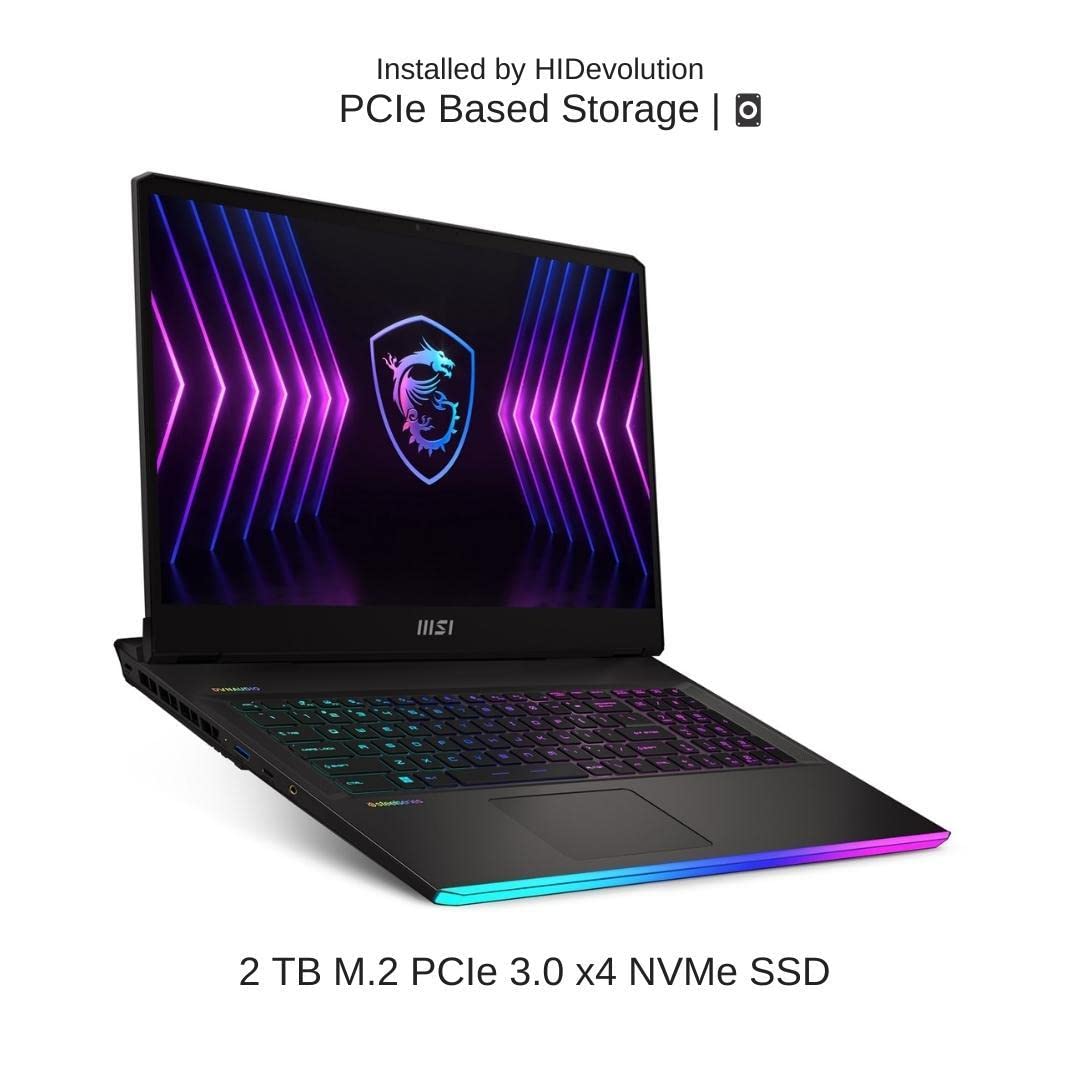 HIDevolution MSI Raider GE77HX 12UGS 17.3" QHD 240Hz, 1.5 GHz i7-12800HX, RTX 3070 Ti, 32 GB 4800MHz RAM, 2 TB PCIe SSD