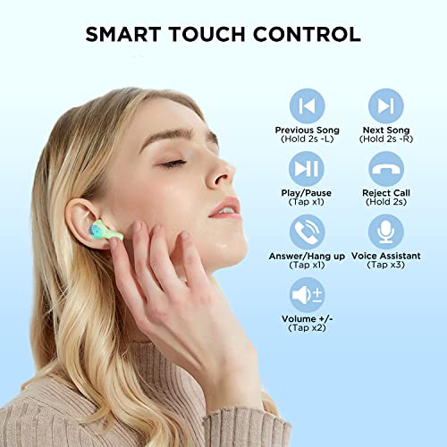 HTC True Wireless Earbuds 1 Bluetooth 5.1 Stereo Earphones, in Ear Headphone with Transparent Charging Case, 32-Hour Playtime/Built-in Microphone/Touch Control for Calling -Crystal Black