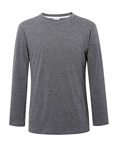 GALLEAN Mens Shirts,Men's Thermal Underwear Shirt, Long Sleeve Tshirts for Warmth,Long Sleeve Undershirts Men Grey