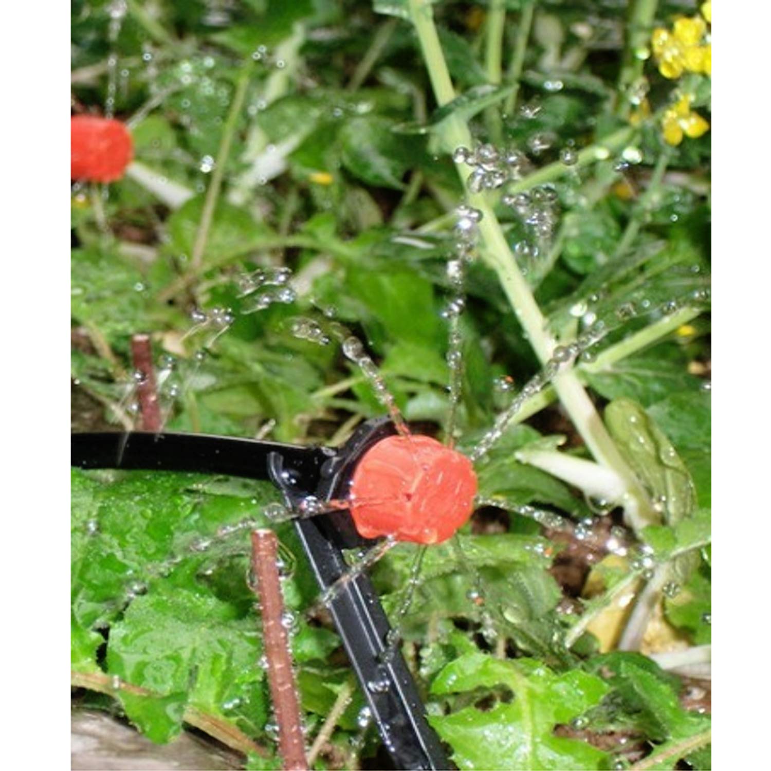 FarBoat 100pcs Irrigation Drippers Sprinklers 4/7mm Emitters Drip Adjustable 8 Holes for Watering System