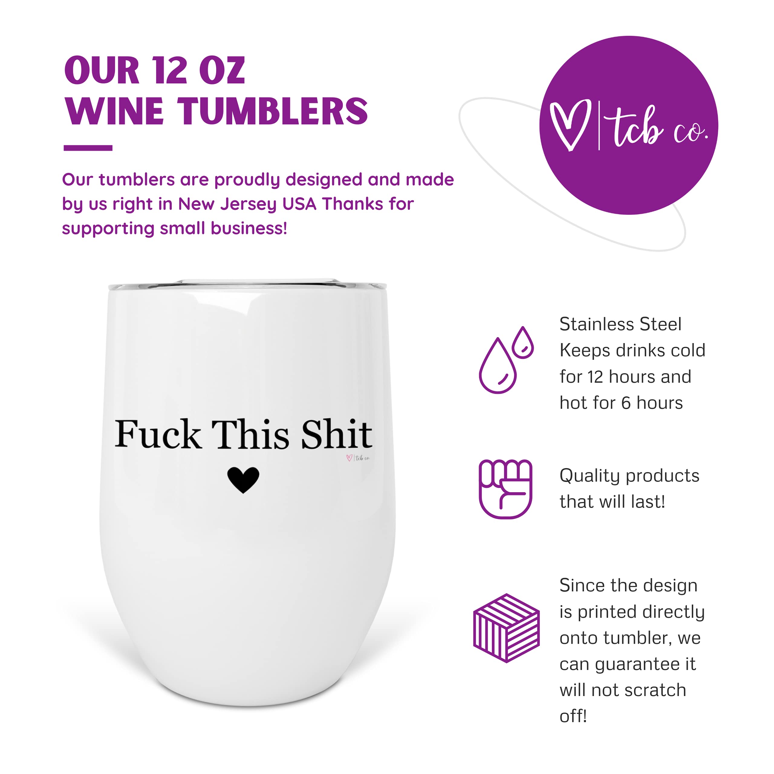 Fuck This Shit 12 oz Stainless Steel Insulated Wine Tumbler With Lid