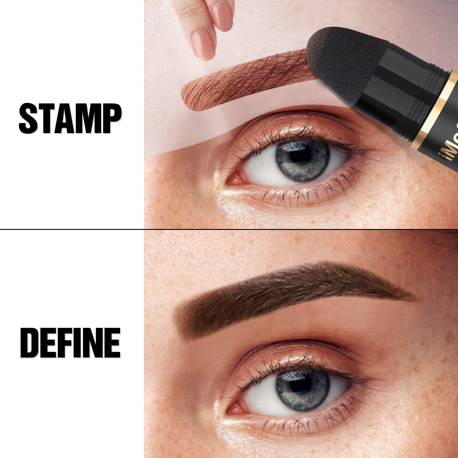 iMethod Eyebrow Stamp for Eyebrow Stencil Kit - Brow Stamp Refill Eyebrow Pomade, Black Brown