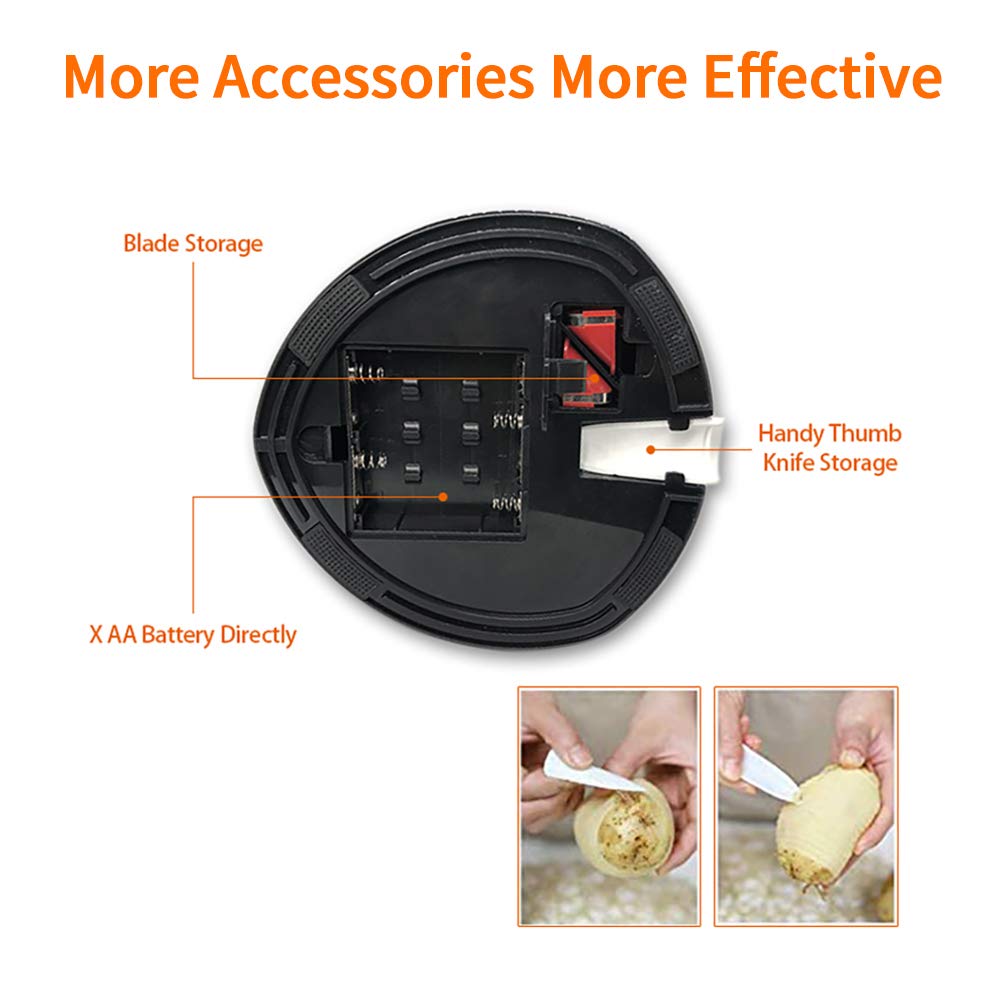 Electric Potato Peeler Automatic Apple Peeler + 18 Replaceable Blades Electric Fruits Vegetables Peeler,COWSTOOK(Black)
