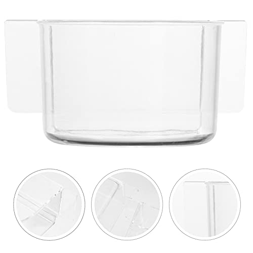 Mipcase 4pcs Bird Cups, Budgerigar Bowl, Animal Feeders Trough Winged Feeders, Cages for Conure Bowls, Thickened Cup Spillage Accessorytransparent Pet Small Canary Accessory Parrot Seeds
