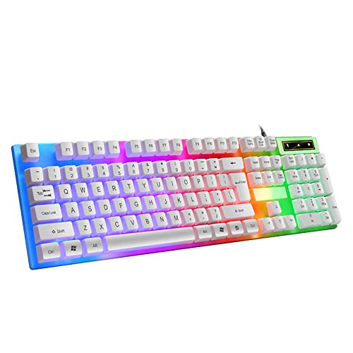 hunikmtgsiol LED Light Backlit USB Wired Gaming Keyboard and Mouse Set 1200dpi Mice Office Keyboard for Computer Desktop PC Laptop Keyboard and Mouse Set