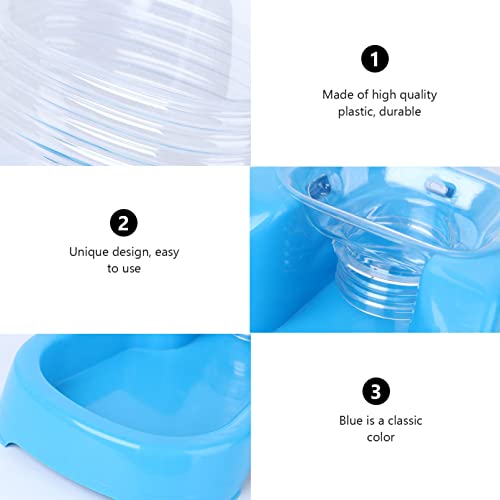 Mipcase Dog Water Feeder, Dog Water Dispenser Large, Automatic Pet Food Water Dispenser Plastic Food Feeding Bowls for Dogs Cats (Blue)