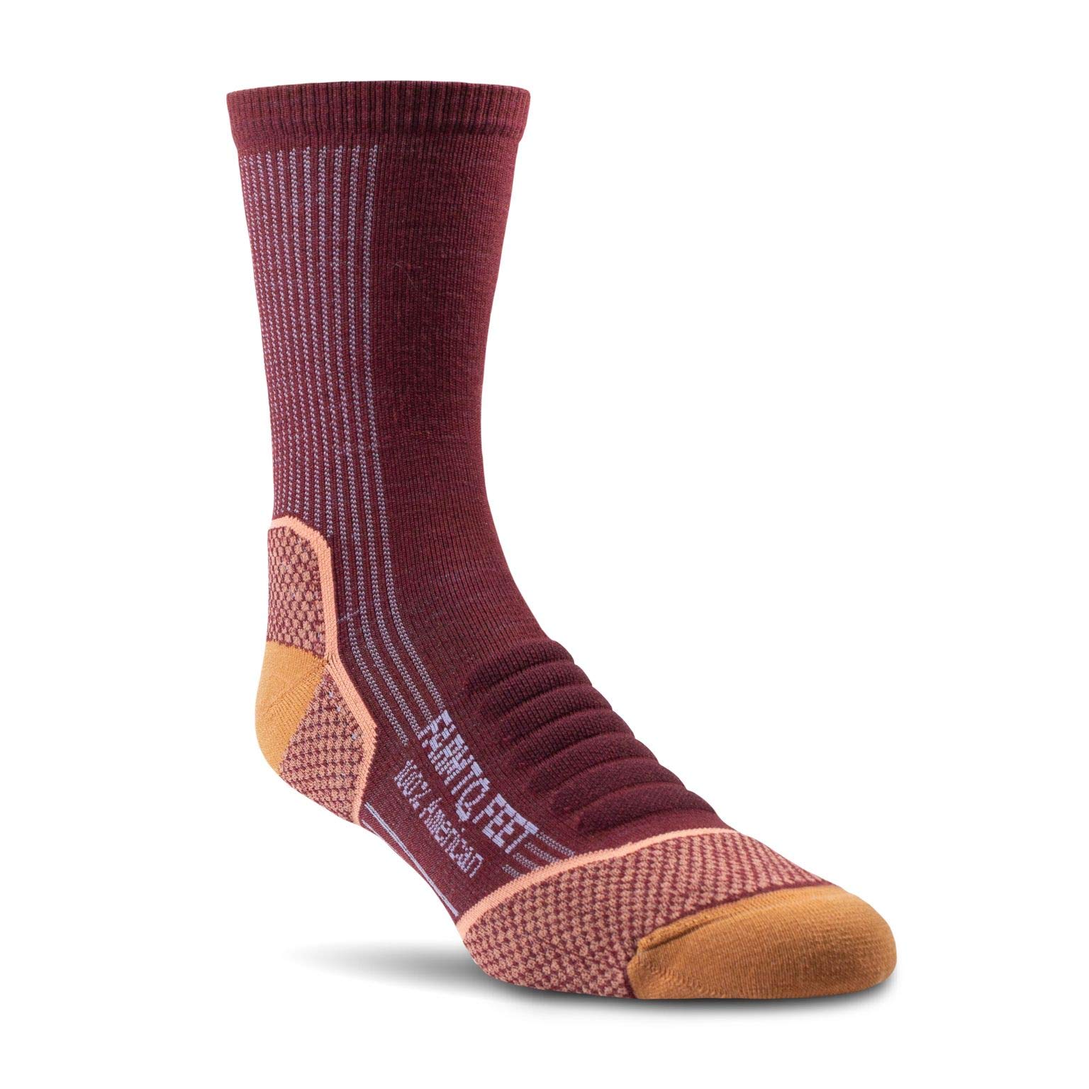 Farm to Feet Men's Damascus Lightweight Technical 3/4 Crew, Plum, Small