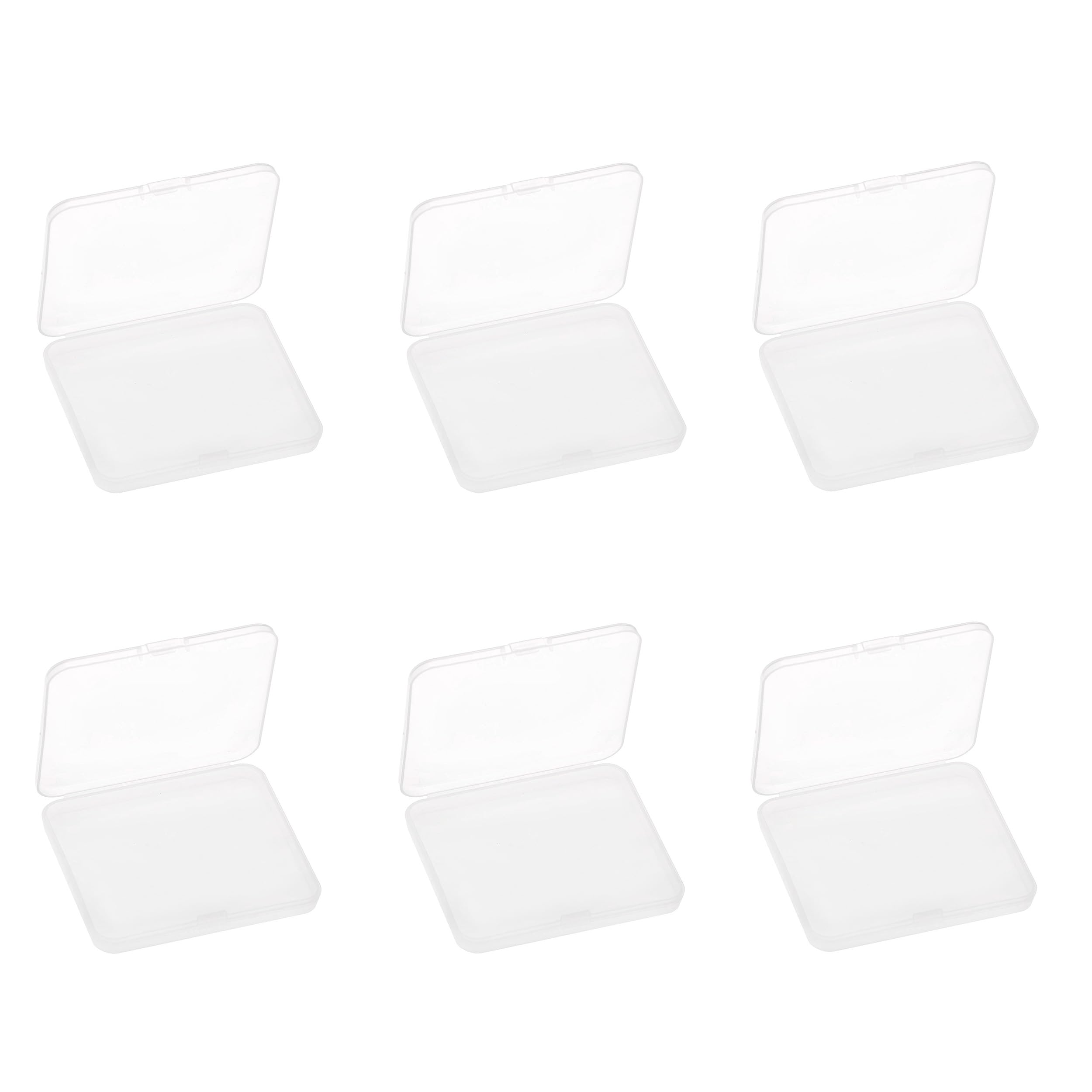 Paialco 6 PCS Pack Small Storage Boxes Flat Rectangle Plastic Box Containers