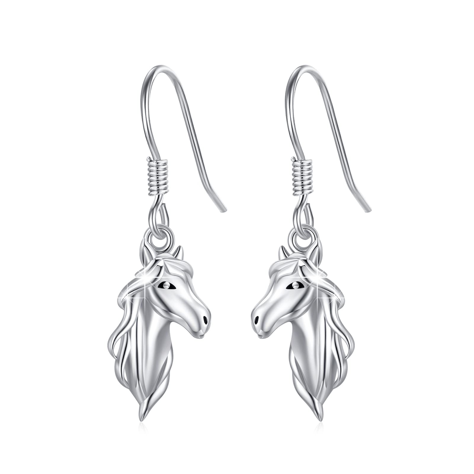 Horse Earrings for Women 925 Sterling Silver Horse Dangle Drop Earrings Horse Ear Hooks Animal Earrings Horse Jewelry Gifts for Women Horse Lovers