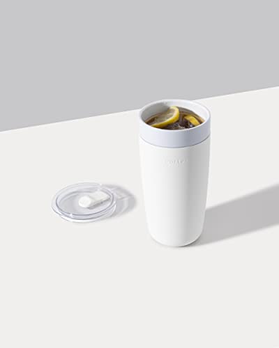 W&P Porter Insulated Tumbler 20 oz | No Metallic Aftertaste Ceramic Coated for Water, Coffee, & Tea | Wide Mouth Vacuum Insulated | Dishwasher Safe, Cream