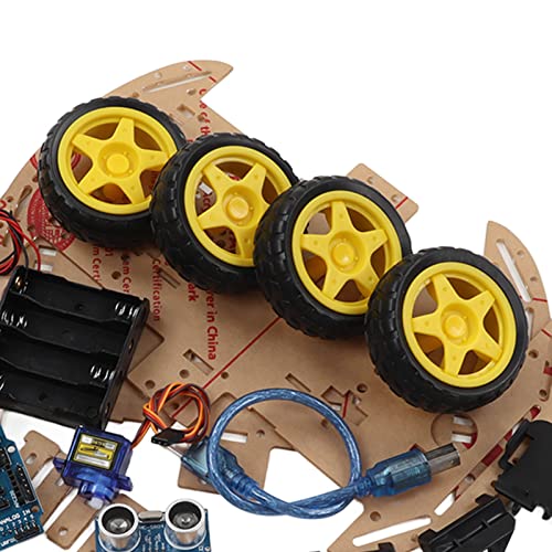 Jopwkuin Robot Car Chassis, Convenient Operation Smart Robot Car Chassis Kit Stable Professional Easy to Assemble for 4WD
