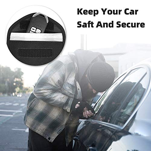 Faraday Bag,Car Key Signal Blocker Case,LEOKE Faraday Bag Keyless Entry Fob Guard RFID Signal Blocking Pouch Bag, Antitheft Lock Devices Theft Fob Protector Pouch,WiFi/GSM/LTE/NFC/RF Blocker(2 Packs)