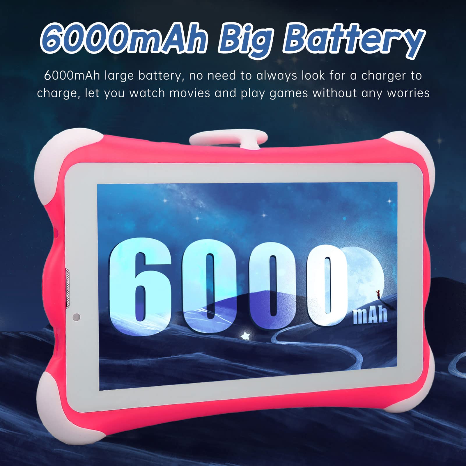 GOWENIC Kids Tablet, 7 Inch Android Tablet with Eye Protection HD Display 3GB RAM 32GB ROM 6000mAh Battery Toddler Tablet with Bluetooth, WiFi, FM, Dual Camera