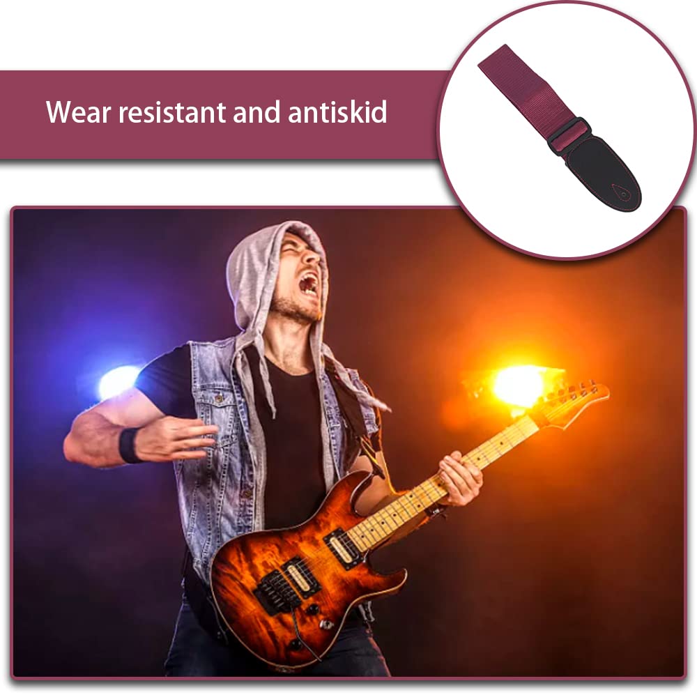 HUAZEXINX Electric Guitar Strap Adjustable Guitar Shoulder Strap Durable Belted Rope Guitar Belt for Electric Bass or Acoustic Instruments