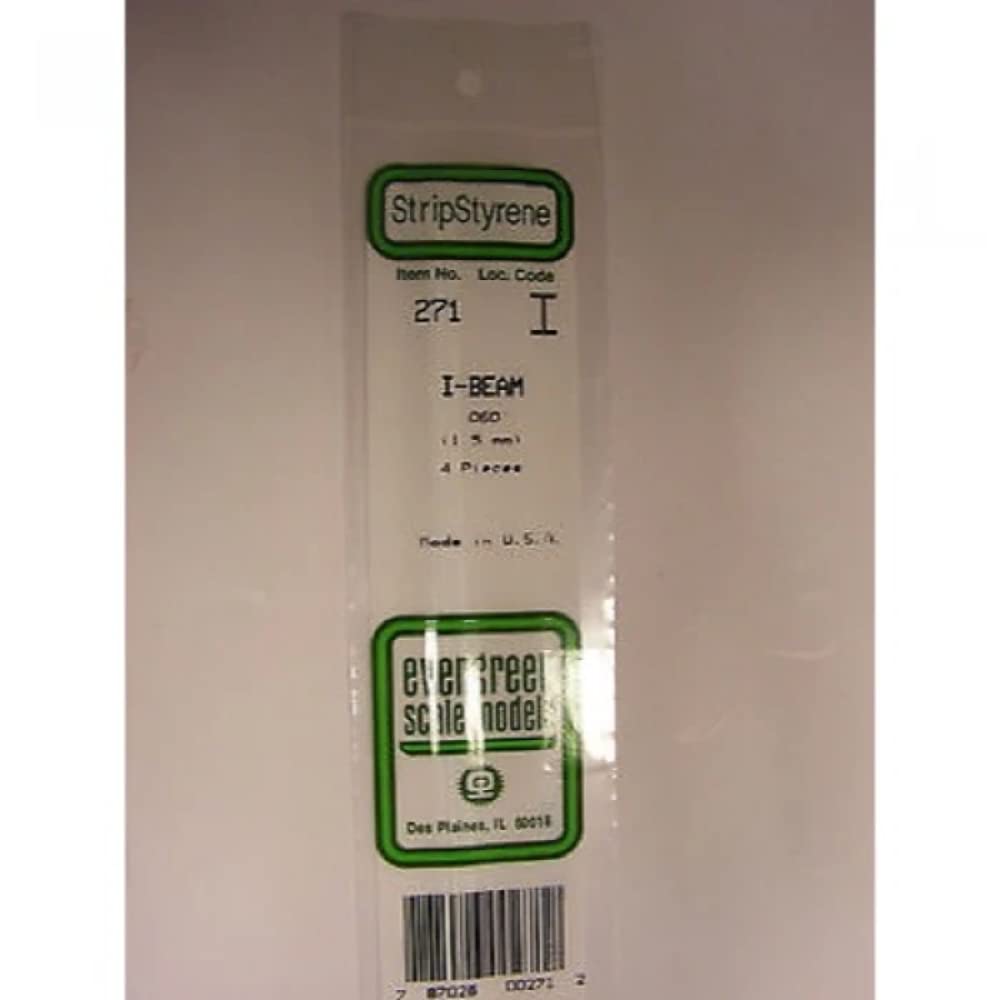 Evergreen Scale Models I-Beam .060 4 EVG271 Plastic Building Supplies