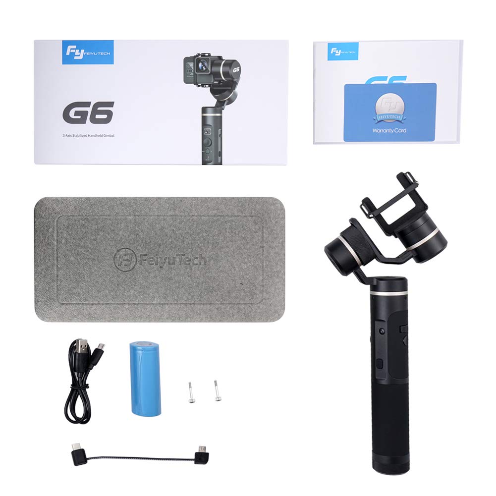 FeiyuTech G6 [Official] Splashproof Handheld Grip Gimbal 3-Axis Stabilizer for GoPro Hero 8 7 6 5 4 SJCAM YI 4K AEE Sport Action Camera