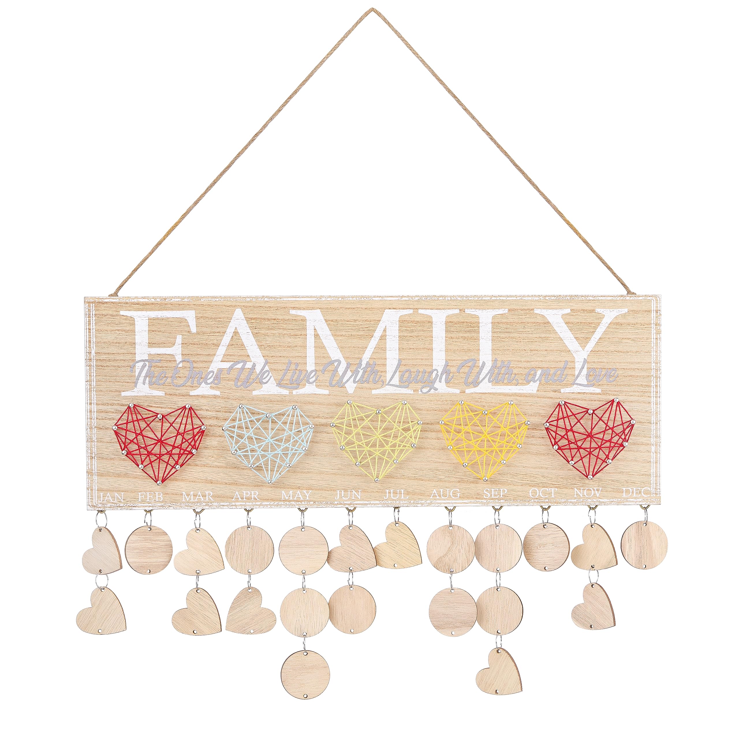 ElekFX Mom Gifts Family Birthday Reminder Calendar Hanging Board/Important Dates Tracker Home Decorative Plaque Wall Hanging DIY Creative Gifts (This is us)