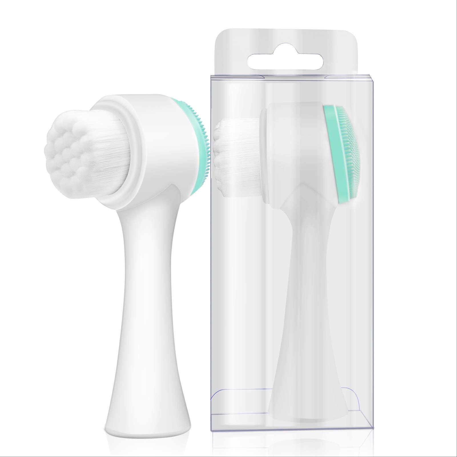 Face Brush - Manual Facial Cleansing Brush And Pore Cleansing Manual Dual Face Brush For Sensitive, Delicate, Dry Skin (Blue)