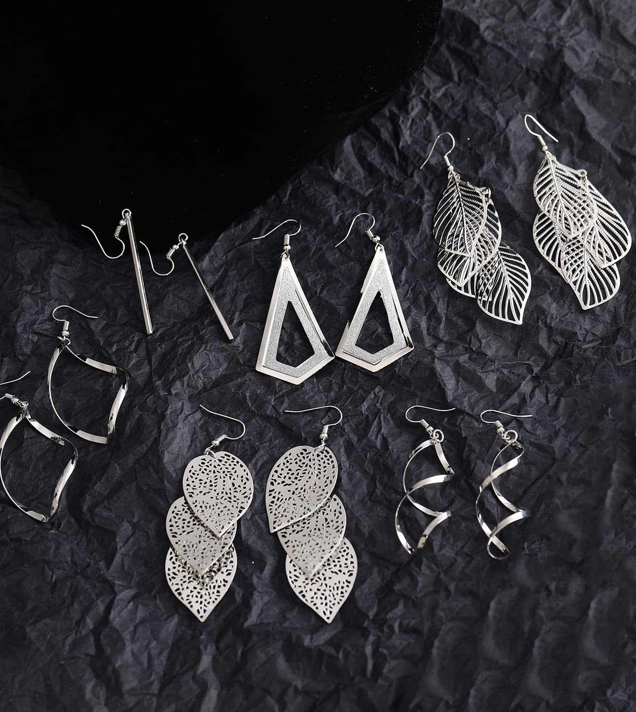 Honsny 16 Pairs Gold Silver Drop Dangle Earrings for Women Fashion Vintage Statement Bohemian Earrings Set