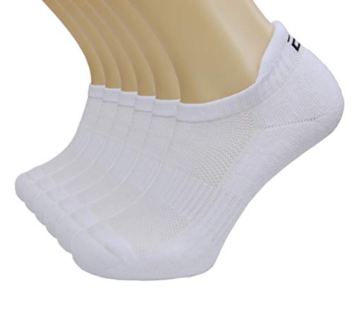 EVERSWE 6 Pairs Ankle Athletic Running Socks Low Cut Sports Tab Socks for Men and Women (White, S)