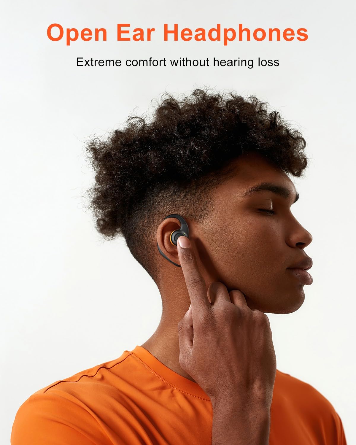 Jzones Open Ear Headphones Wireless Bluetooth 5.2, Open Ear Earbuds with Dual 16.2mm Dynamic Drivers 60 Hours Playtime Waterproof Sport Earbuds for Android iPhone TV