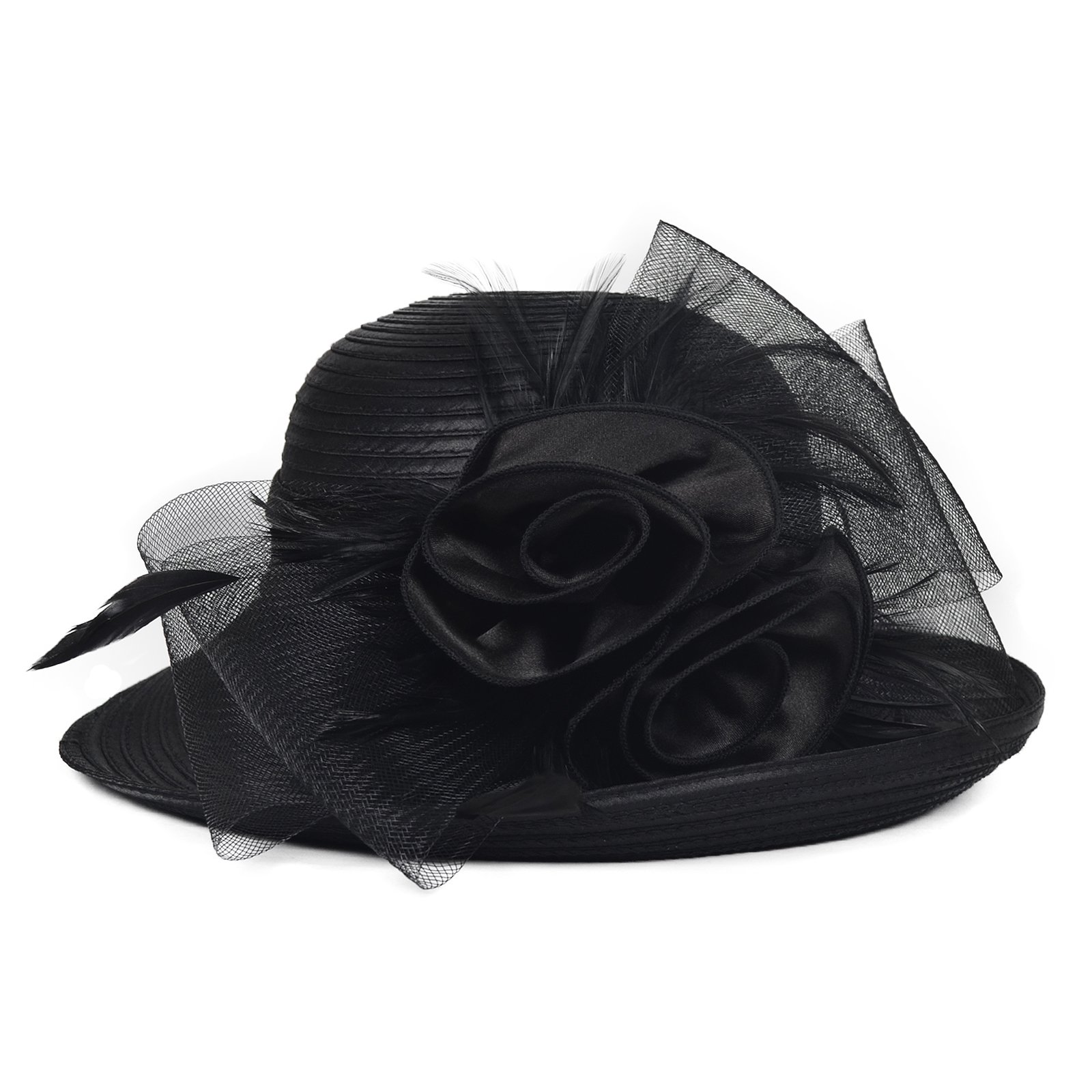 Janey&Rubbins Womens Church Derby Wedding Fascinators Cloche Bucket Bowler Hat (White)