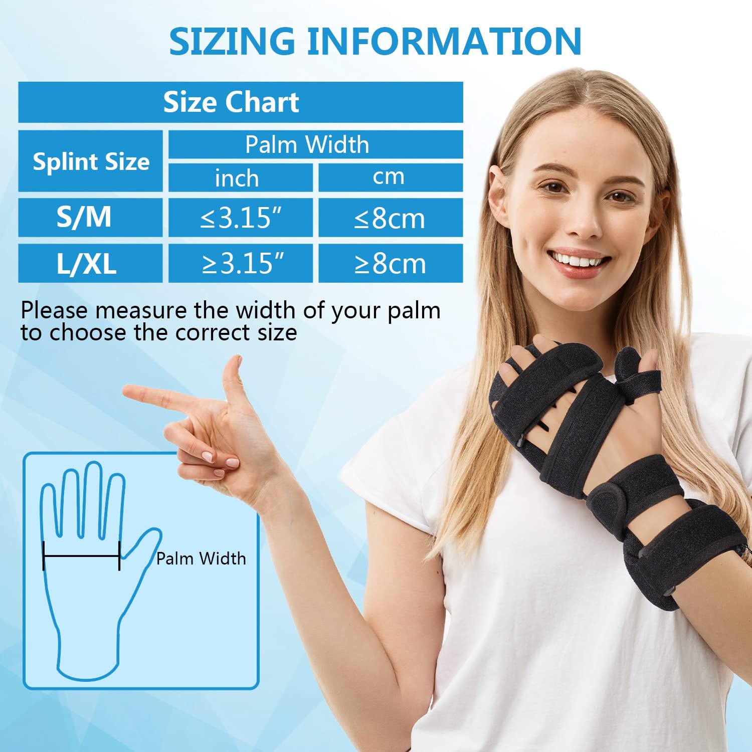 joingood Stroke Resting Hand Splint, Hand Brace with Finger Support, Thumb Stabilizer, Night Immobilizer Wrist Finger Brace for Flexion Contractures, Carpal Tunnel, Tendonitis, Arthritis (Left)