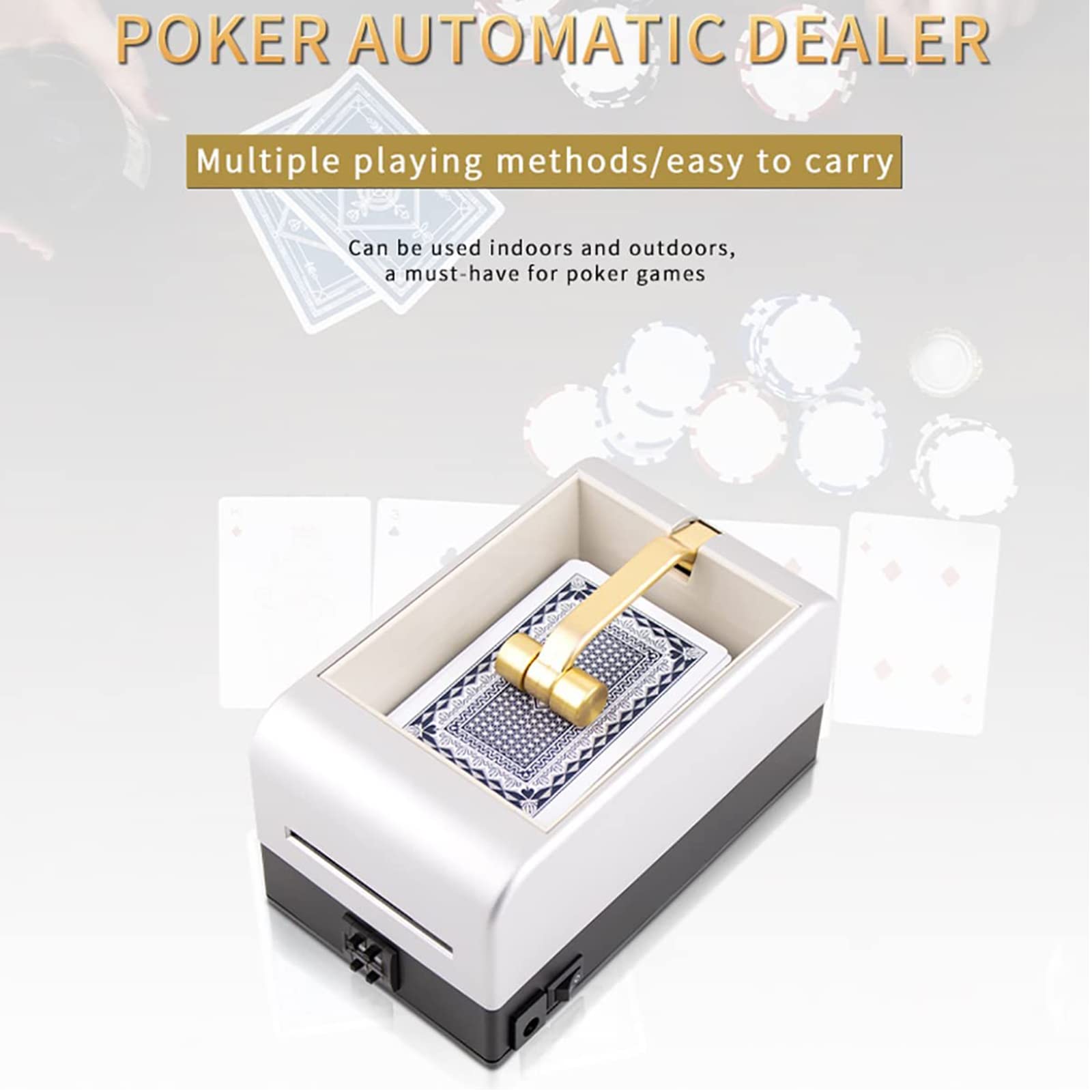 LBWF Intelligent Card Dealer Machine, 360° AutomaticRotating Licensing Machine, Fair Competition, Anti-Cheating, Not Shuffle Function, for 2-8 People Home Casinos Game