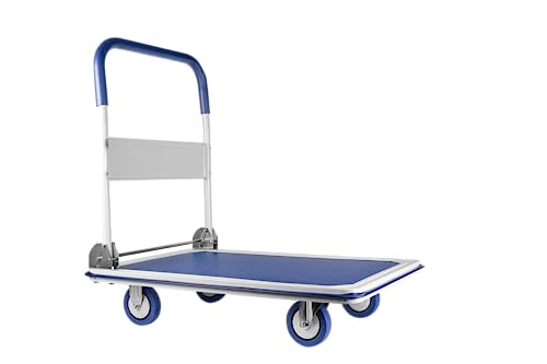 Upgraded Lifetime Appliance Extra Large Foldable Push Cart Dolly | 660 lbs. Capacity Moving Platform Hand Truck | Heavy Duty Space Saving Collapsible | Swivel Push Handle Flat Bed Wagon