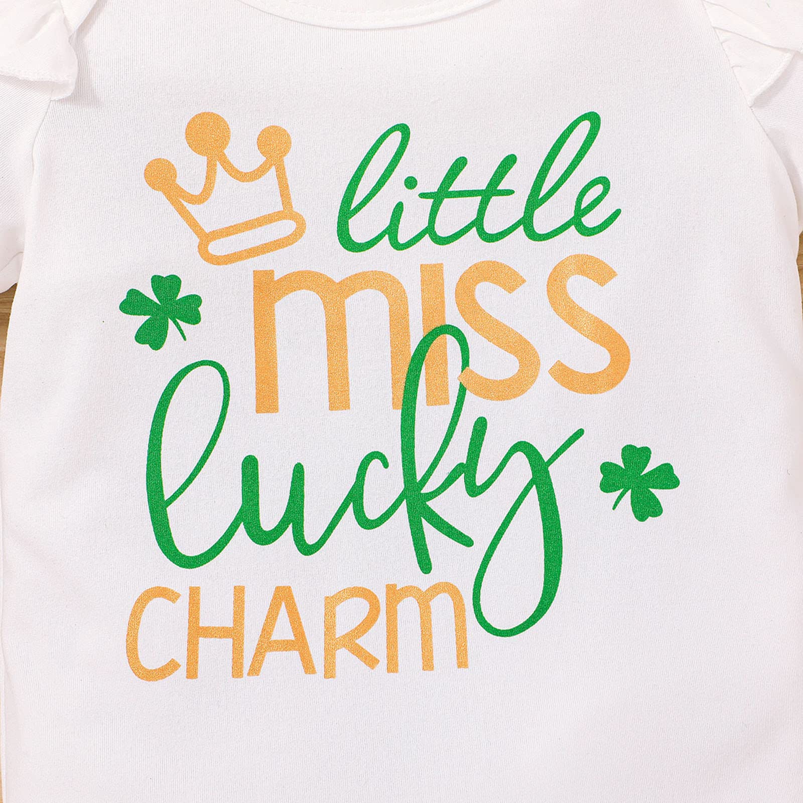 Infant Dot Tulle Outfits Headbands St.Patrick's Day Letter Romper Bodysuit Girls Printed Baby (Green, 3-6 Months)