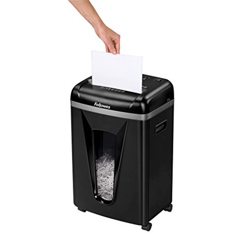 Fellowes 450M 9-Sheet Micro-Cut Paper and Credit Card Shredder with SilentShred (4074001), Black