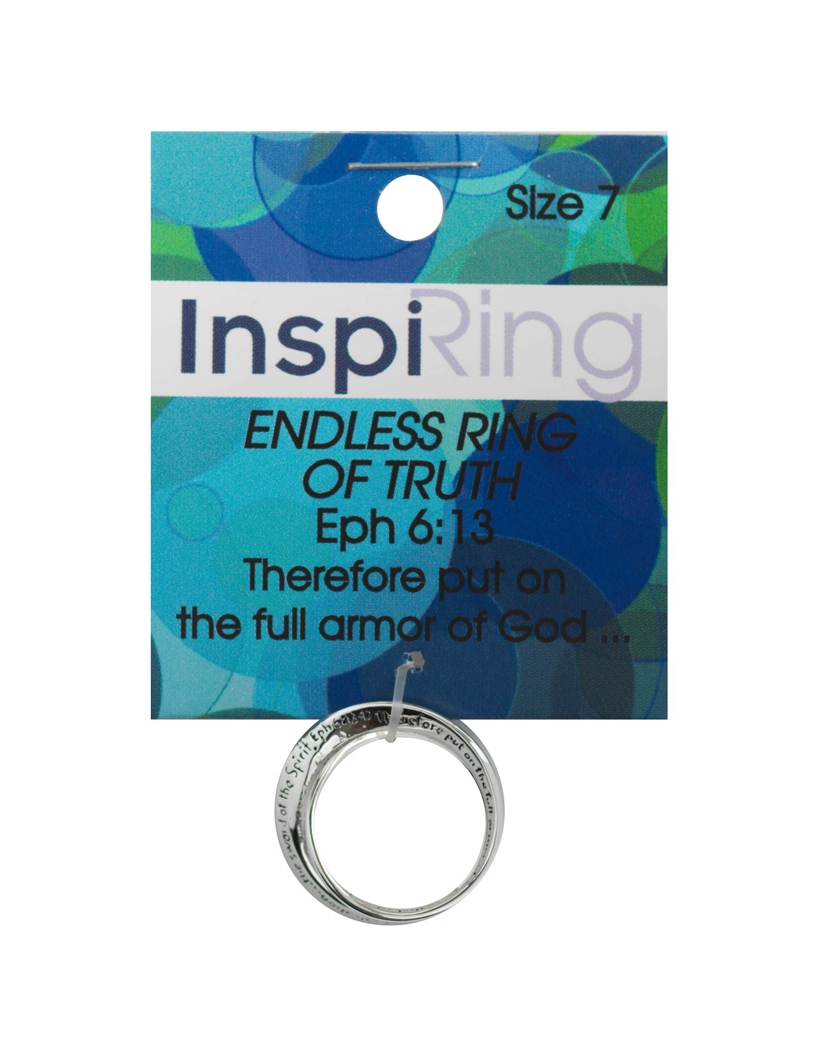 Ephesians 6:13 Silver Plated Women's Double Mobius Ring Size 7